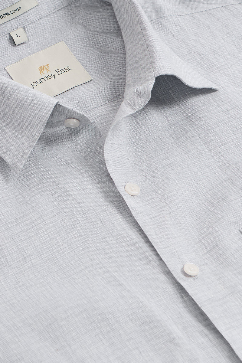 Stone Grey Classic Linen Shirt – Journey East Clothing